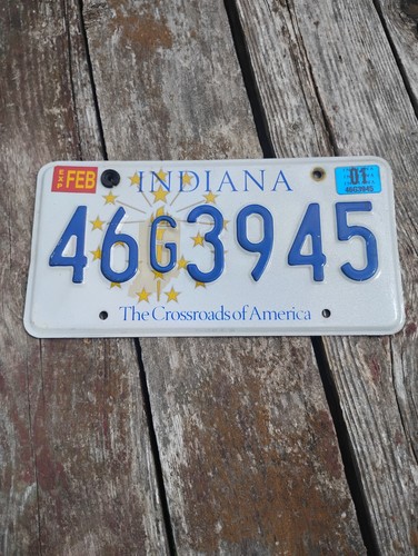 2001 Indiana License Plate - "46G3945" FEB 01 stickers THE CROSSROADS ...