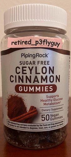 Ceylon Cinnamon 2000mg Sugar Free 50 Gummies Healthy Glucose Metabolism ...