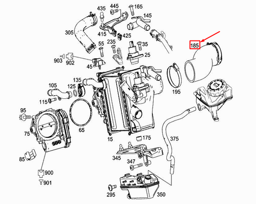 MERCEDES-BENZ E W213 Right Charge Air Cooler Hose A1770904601 NEW ...