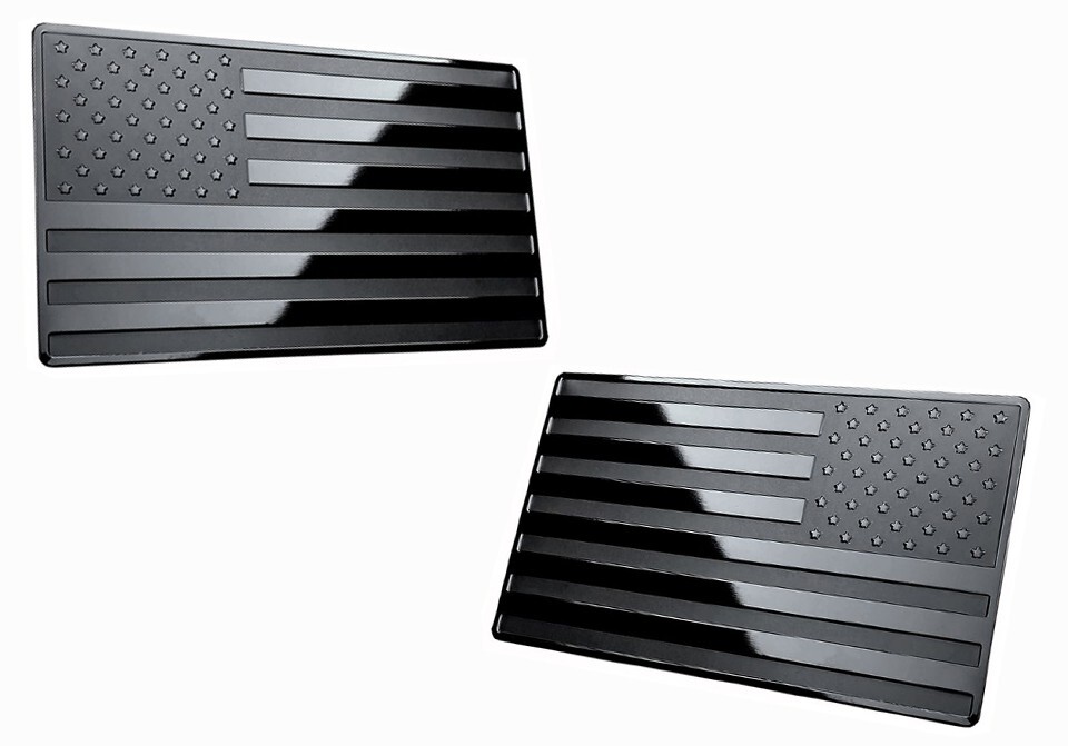 American Flag Black Metal Emblem for Cars, Trucks | 1"x2" | Small ...