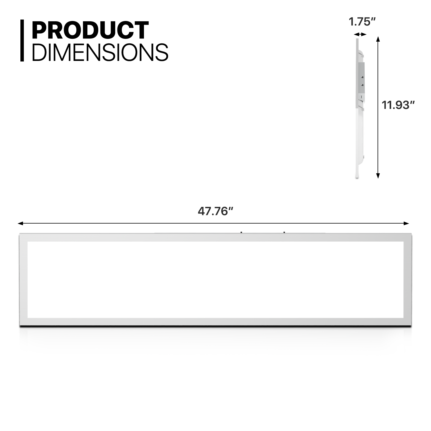 4 Pcs 1x4 LED Flat Panel Troffer Light 4000LM 5000K Dimmable Drop ...