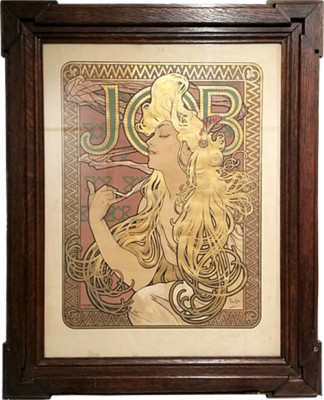 Alfons MUCHA - JOB. 1896. AFFICHE lithographiée. Cadre d'époque. | eBay