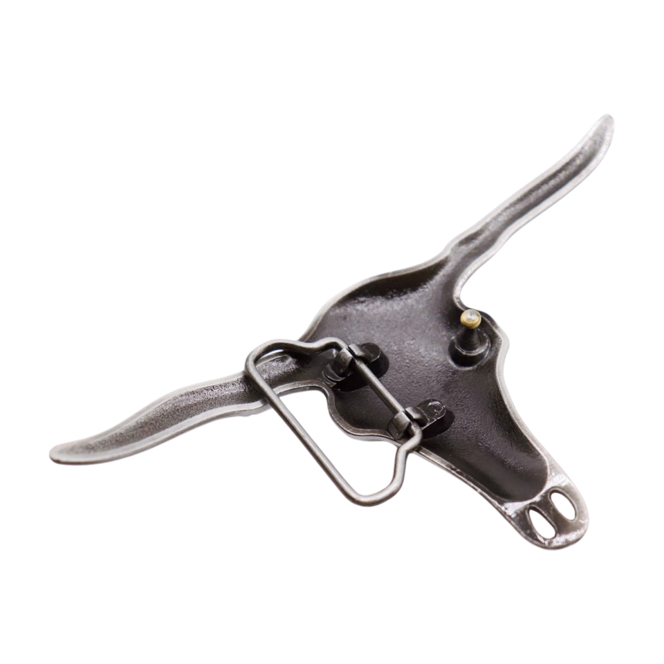 Men Western Silver Metal Belt Buckle Long Horn Texas Cow Bull Skull ...