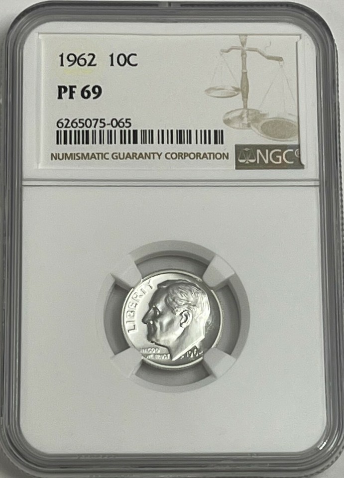 1962 NGC PF69 90% Proof Silver Roosevelt Dime 10c White Label | eBay