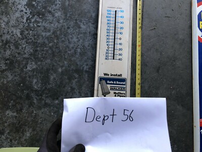 Original Walker Mufflers & Pipes 7"x28" Thermometer Sign Dealership ...