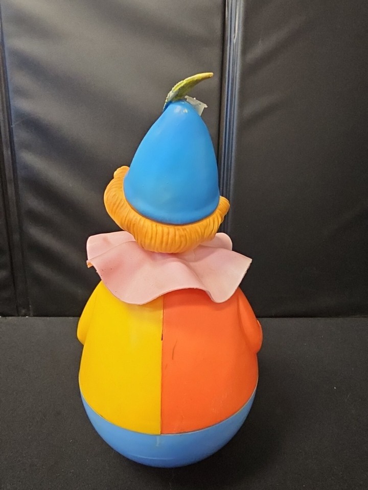 Vintage Rolly Toys Large Wobble Clown with Ruffle 14in Rubber Head West ...