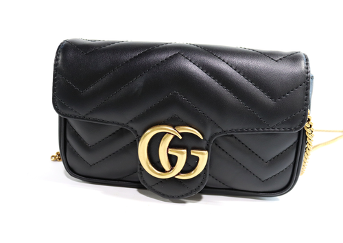 476433 GUCCI GG Marmont Super Mini Shoulder Bag Black | eBay