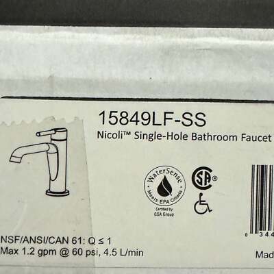 Delta 15849LF-SS Nicoli 1.2 GPM Single Hole Bathroom Faucet with Drain ...