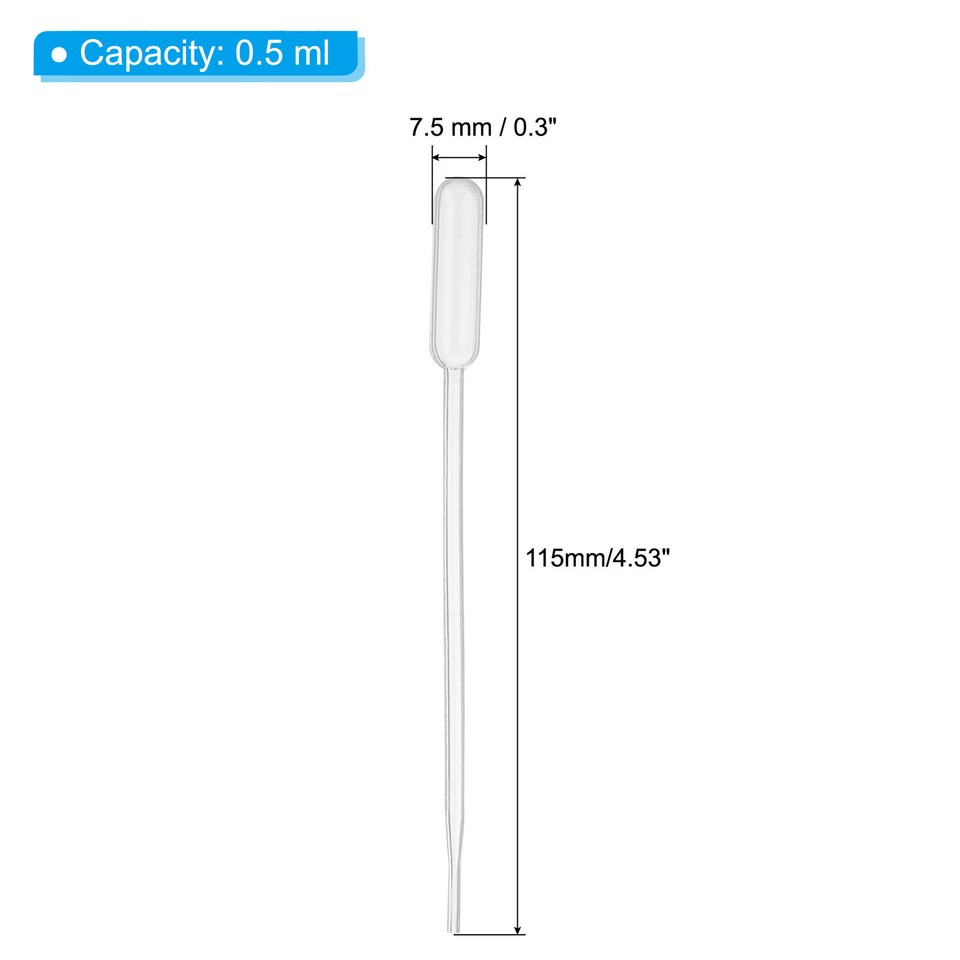 0.5ml Pipettes Dropper, 64 Pcs Plastic Pipettes Disposable Pipette ...