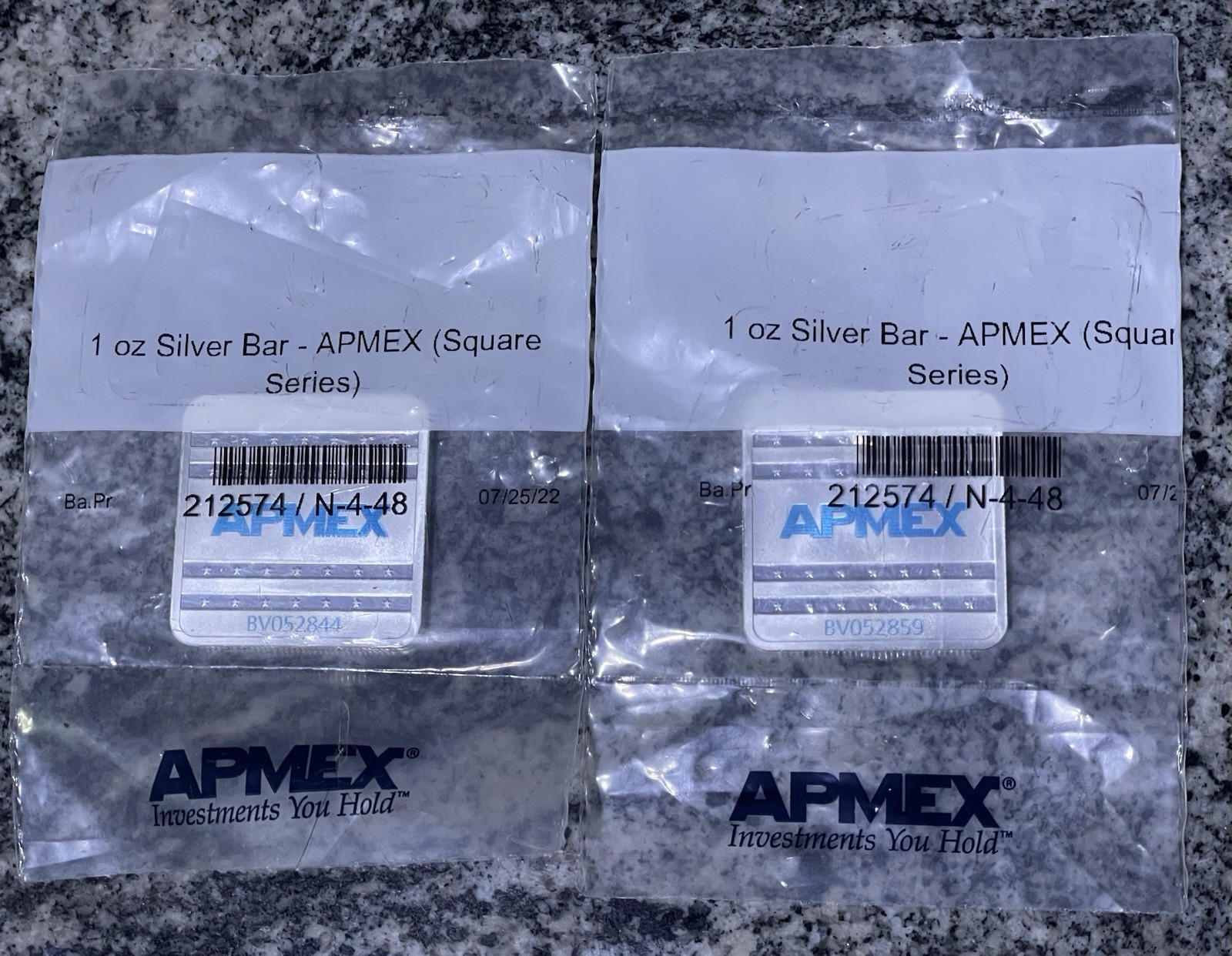 LOT OF 2 - 1 oz .999 Fine Silver Bars Sealed APMEX Square Series MADE ...