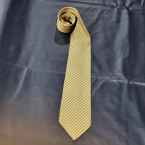 LRL Lauren Ralph Lauren Hand Finished Necktie Tie USA YELLOW NAVY GREEN ...