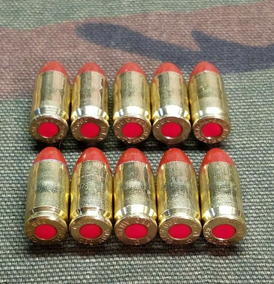 380 ACP SNAP CAPS SET OF 10 (RED+BRASS) REAL WEIGHT!!! | eBay