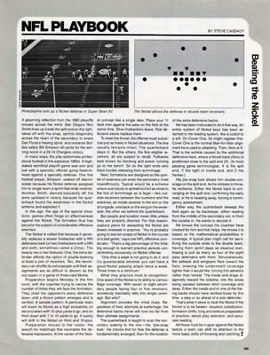 Philadelphia Eagles Super Bowl XV Nickel Defense NFL Vintage 1981 Mag ...