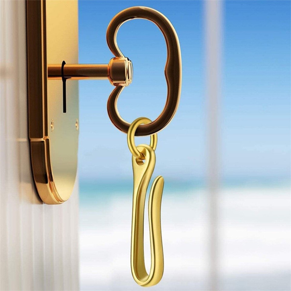1pc Heavy Duty Solid Brass Key Chain Belt U Hook Wallet Vintage Fob ...