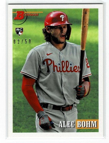 2021 BOWMAN THROUGH THE YEARS VARIATION ALEX BOHM RC 02/50 PHILADELPHIA ...