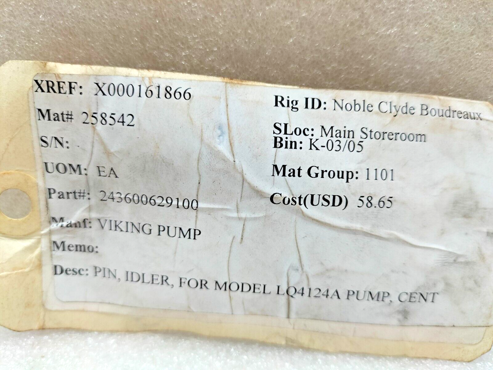 VIKING PUMP 243600629100 IDLER PIN FOR MODEL LQ4124A PUMP | eBay