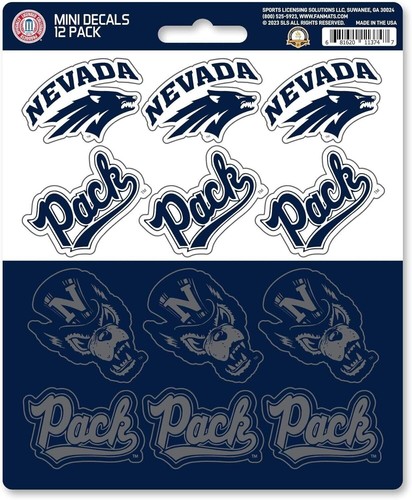 University of Nevada Wolfpack 12-Piece Mini Decal Sticker Set, 5x6 Inch ...