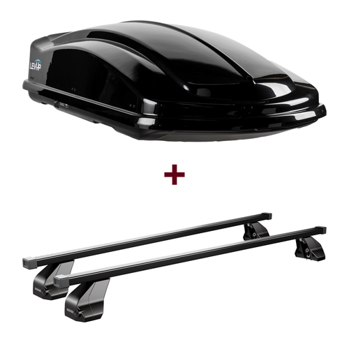 Dachbox LEVUP Space 630 Duo + Dachträger für Skoda Superb Fließheck III ...