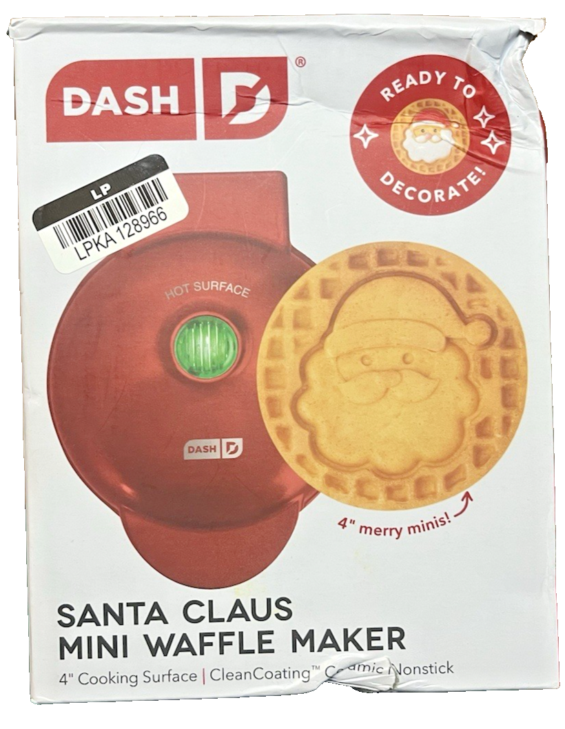 Dash Santa Claus Mini Waffle Maker 4" Non-Stick Electric Christmas ...