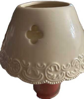 Avis Ceramic Candle Shade Ivory Washed Lace Preowned Candle Not ...