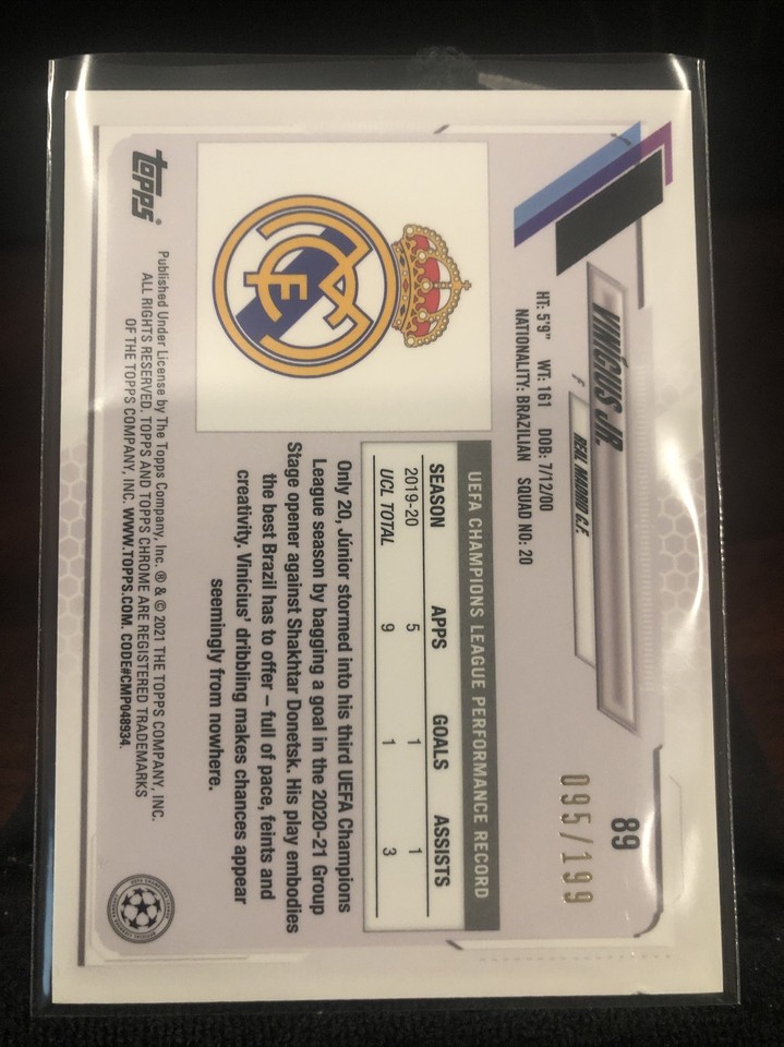Vinicius Junior 2020-21 Topps Chrome UCL Steve Aoki /199 | eBay