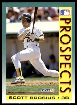 1992 Fleer Scott Brosius Rookie Baseball Card Oakland Athletics #671 | eBay