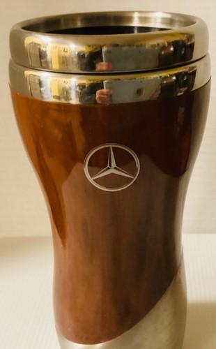 Vintage Mercedes-Benz Travel Mug Stainless Steel Faux Wood Executive ...