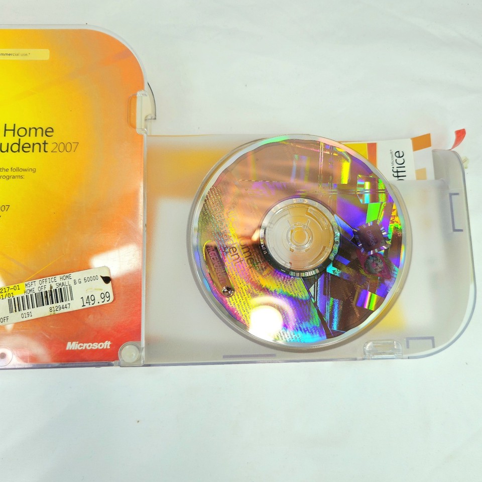 Microsoft MS Office Home and Student 2007 Word Excel PowerPoint OneNote ...