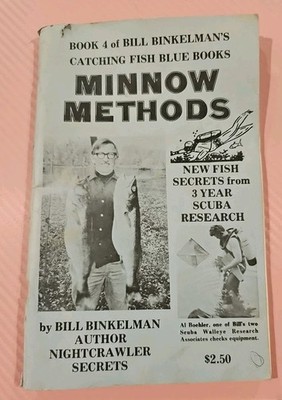 Vintage Book 4 Bill Binkelman's Catching Fish Blue Books Minnow Methods ...