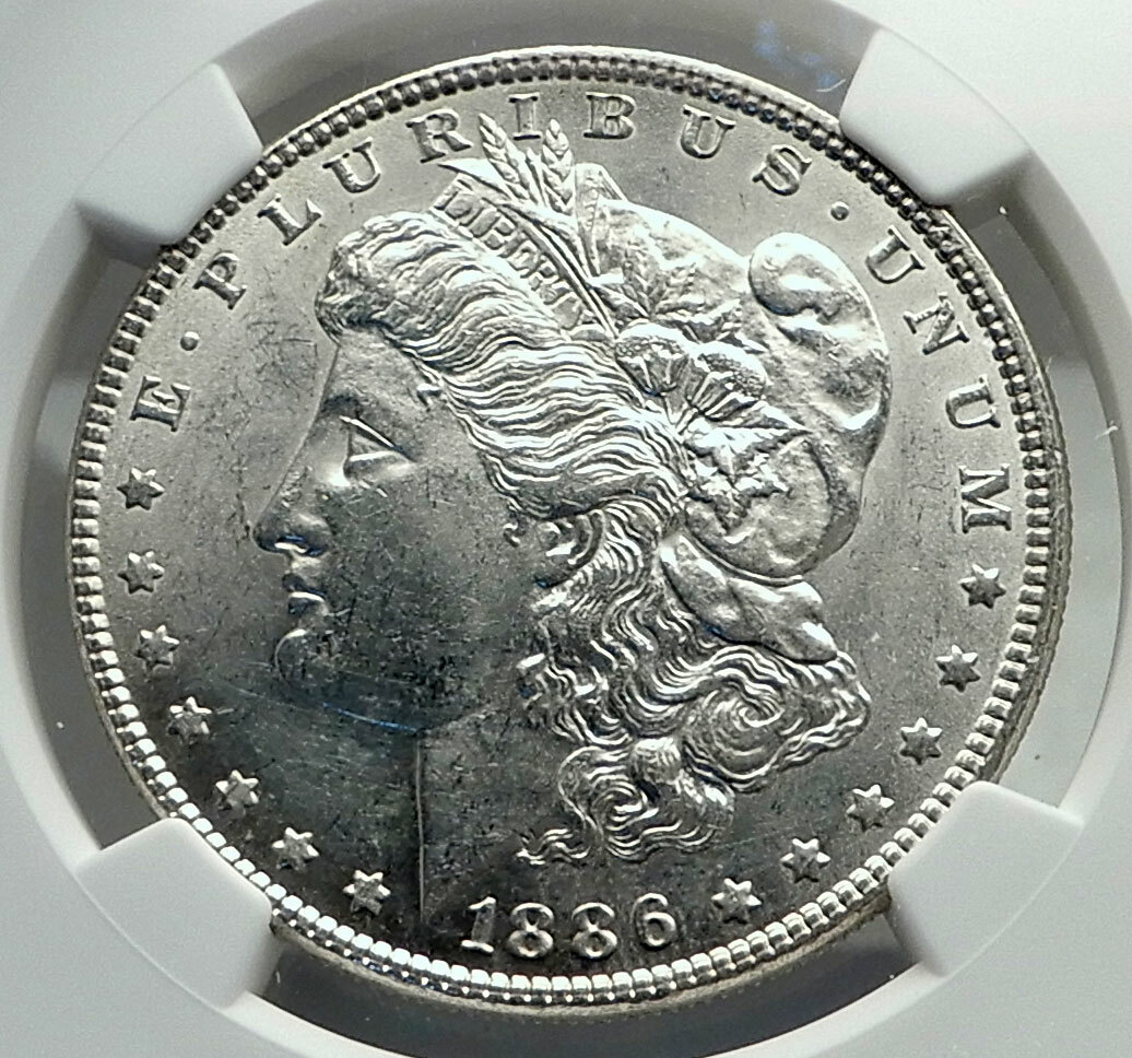 1886 UNITED STATES of America SILVER Morgan US Dollar Coin EAGLE NGC ...