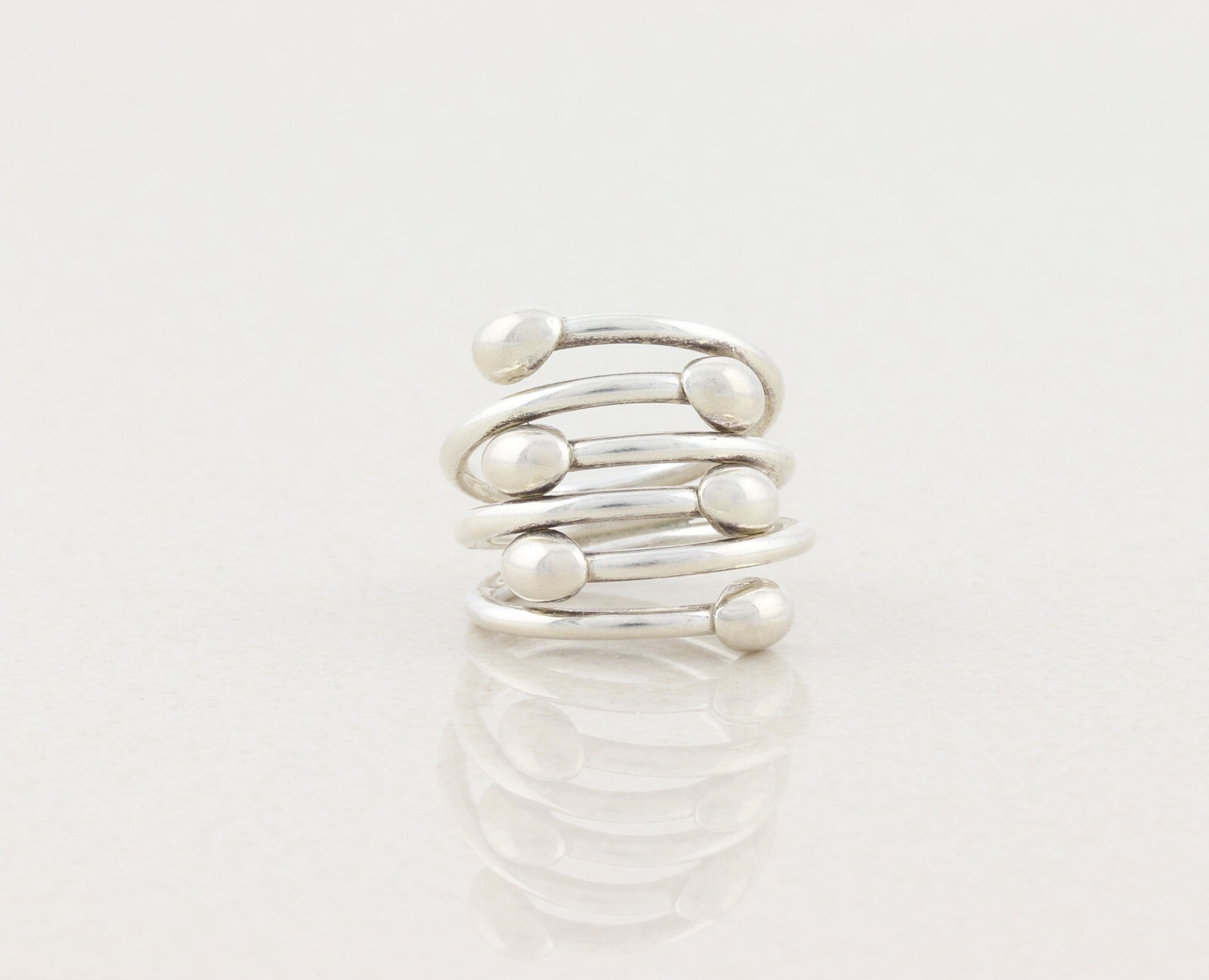 Sterling Silver Multi Band Bypass Ring size 7 - Gem