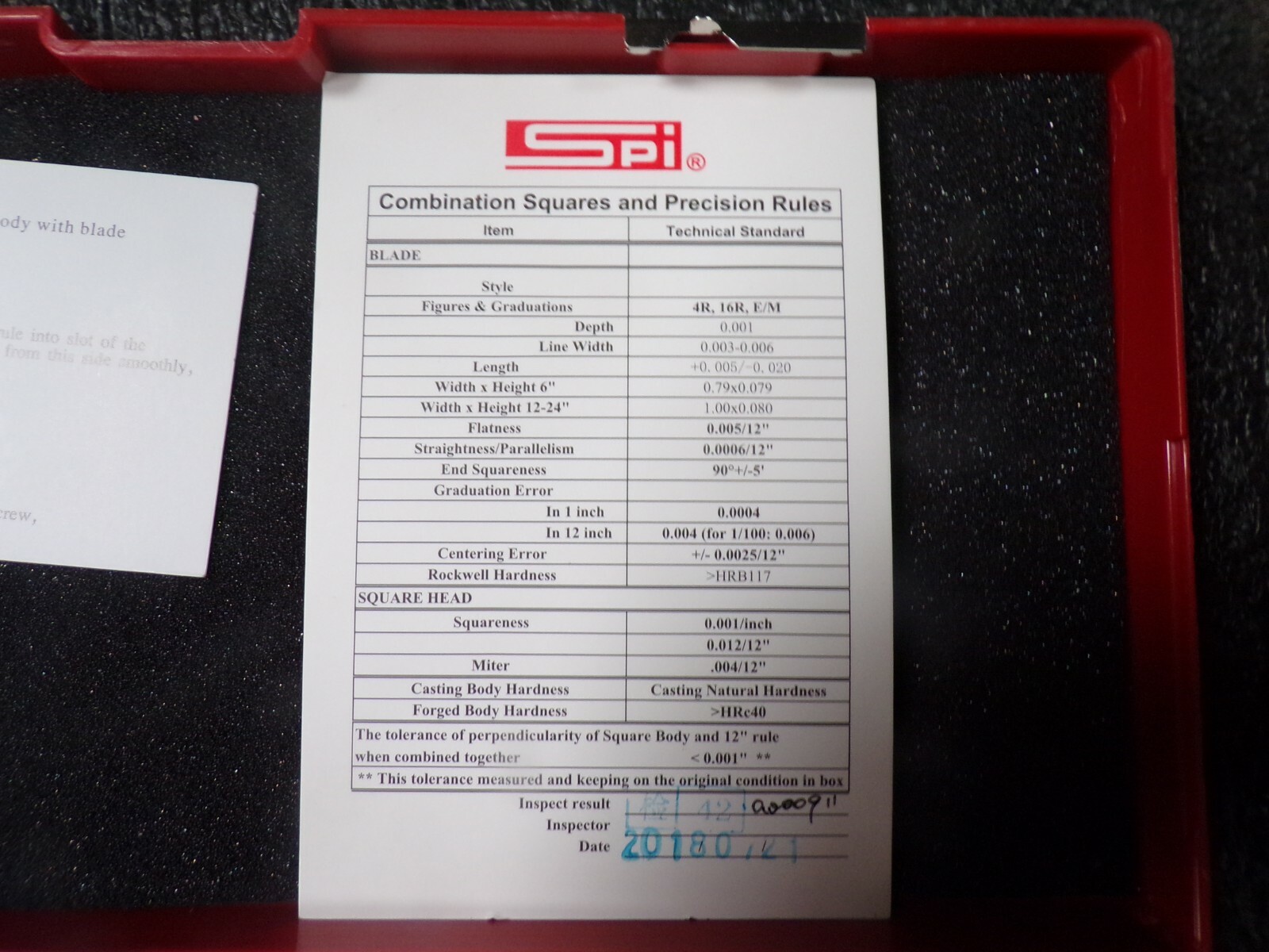 SPI 2 Piece, 12" Combination Square Set 1/16, 1/32, 1/64 & 1/8" (RS) | eBay