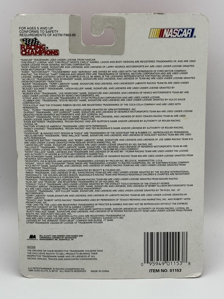 Racing Champions 1996 Edition Ricky Rudd #10 Tide Orange Ford ...