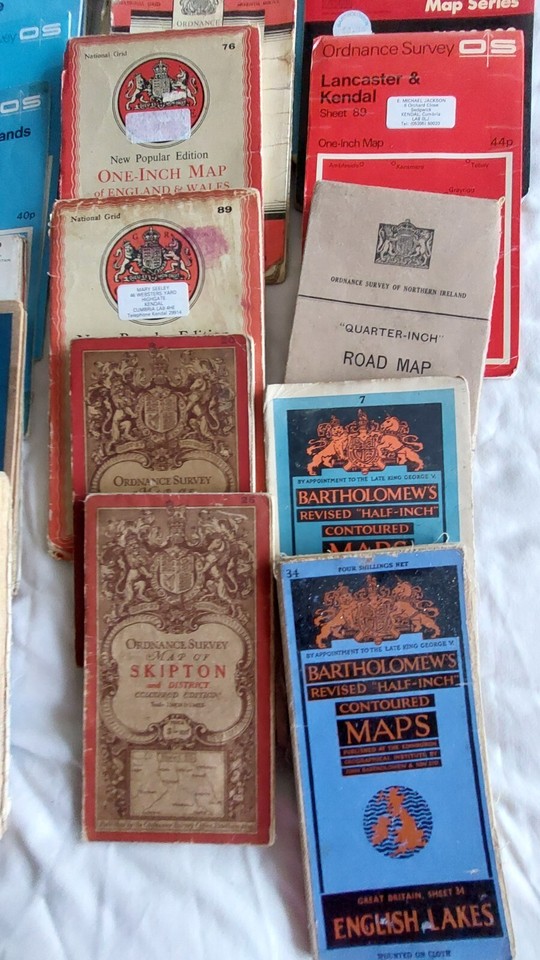 Vintage Maps Bundle - Ordnance Survey Folding Maps x 48 + local guides ...