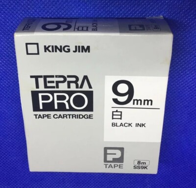 KING JIM Japanese Tepra Pro 9mm White / Black Tape Cartridge *USA ...