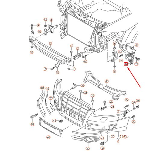 NEW AUDI A6 C6 FRONT BUMPER RIGHT GUIDE SECTION 4F0807228 ORIGINAL 4F0 ...