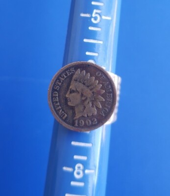 Vintage Silver Tone Spoon Wrap Around Ring with 1902 U.S. Indian Head ...