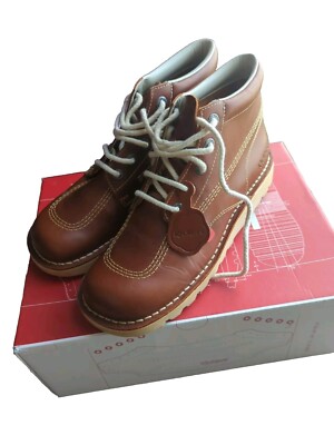 Kickers Kick Hi M Core Mens Brown Leather Ankle Boots Shoes Size UK 9 ...