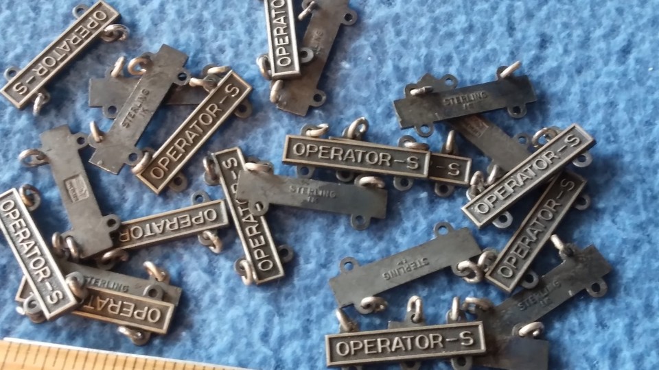 LOT OF 21 - U.S. ARMY QUALIFICATION BARS: OPERATOR-S - STERLING 1.9 OZ ...