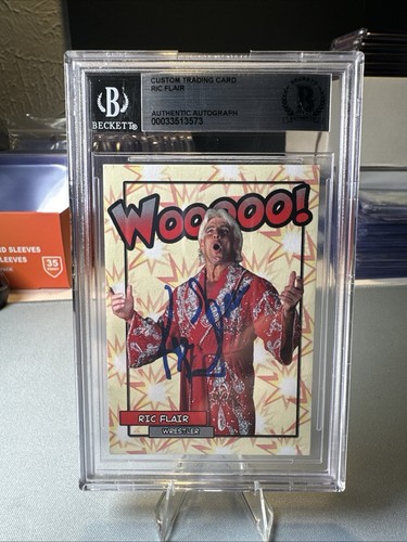 Custom Rick Flair Autographed Trading Card WOOO! Beckett Authenticated ...