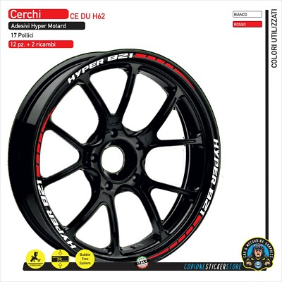 Stickers Wheels Compatible DUCATI Hypermotard 821 Red White Du H62 | eBay