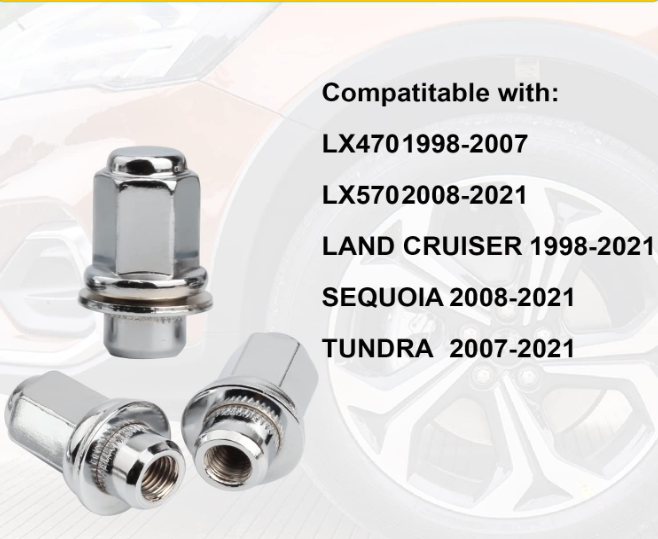 24 OEM Mag Lug Nuts 14x1.5 For 2022 Toyota Tundra (LONG) Factory Type ...
