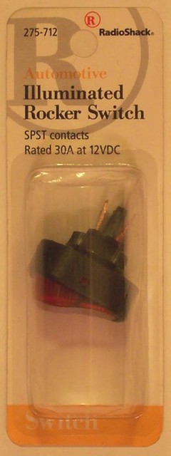 Automotive Illuminated Rocker Switch #275-0712 RadioShack SPST 30a for ...