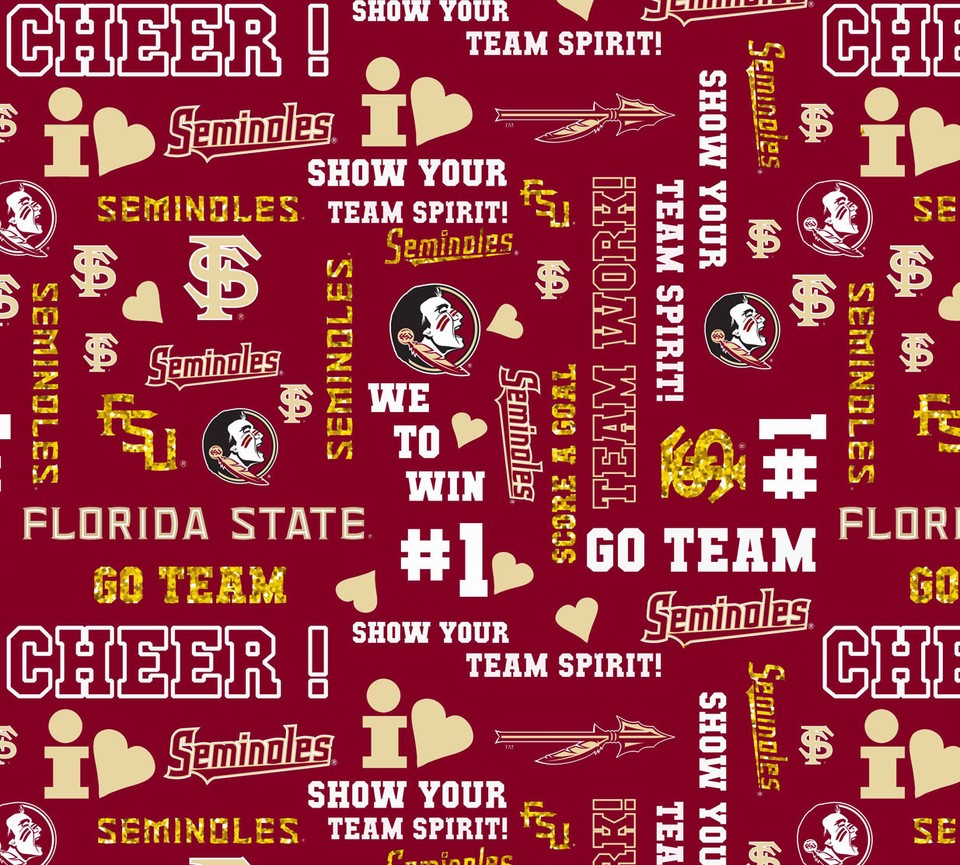 Florida State University FSU Seminoles Cotton Fabric by the Yard-ALL ...