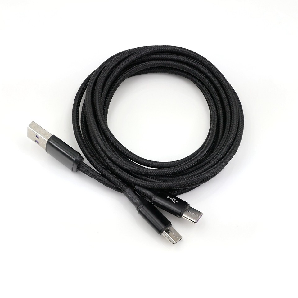 2-in-1 Fast Charging 5A USB Type C Cable Splitter for Samsung Pixel ...