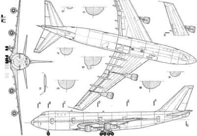 boeing 747 100 Blueprint Drawing A4 Photo | eBay