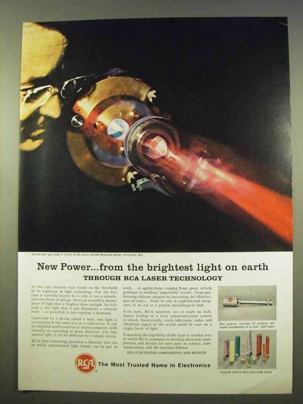 1963 RCA Laser Technology Ad - New Power | eBay