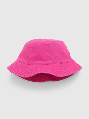 NEW $25 GAP Toddler 100% Organic Cotton Twill Hot Pink Bucket Hat Size ...