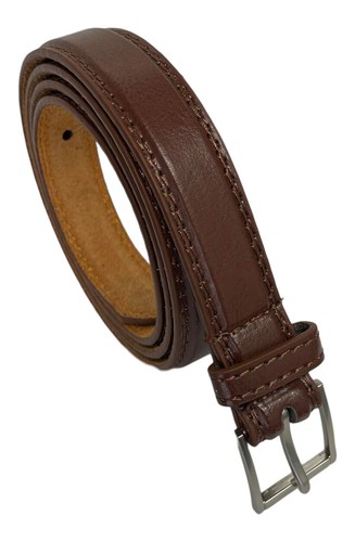 Men's Brown Leather Line Belt, 1" Wide, Waist 32" - 48". Belts for Men ...