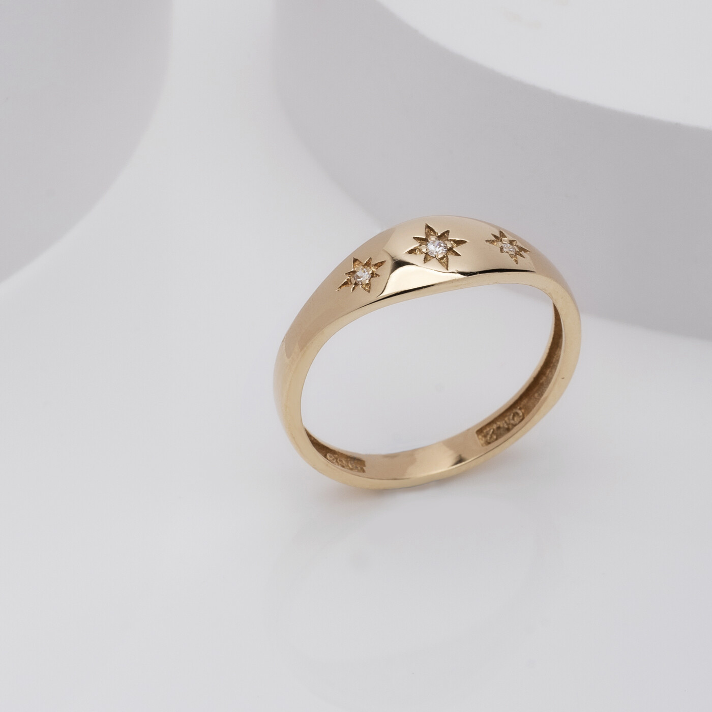 Starburst Ring/14k Solid Gold Signet Ring/Polaris Ring/North Star Pinky ...